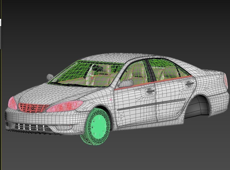 Toyota Camry 2003-2004 low poly and high poly 3D model | CGTrader