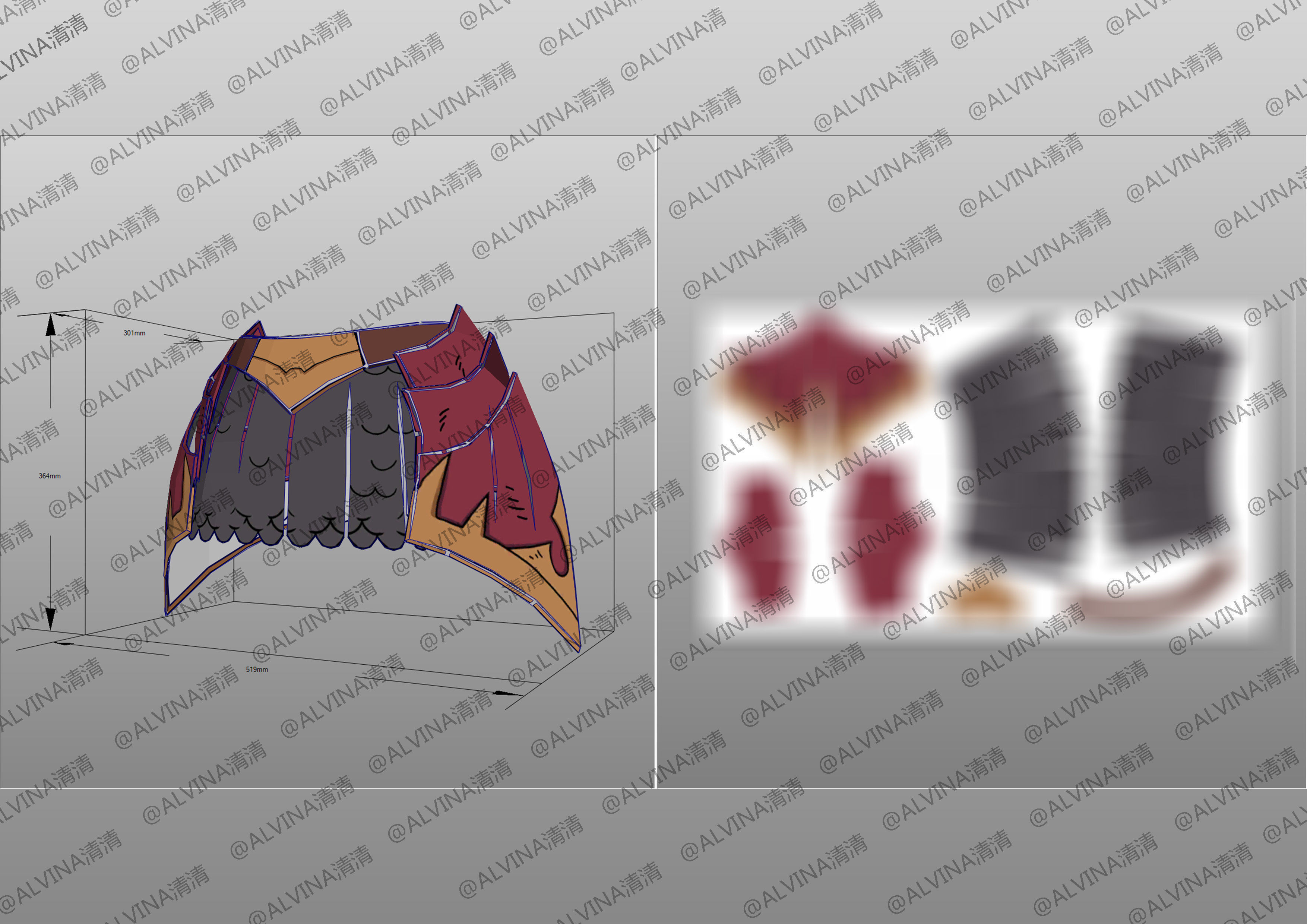 3D model The Seven Deadly Sins ban armor Pepakura Foam VR / AR / low ...