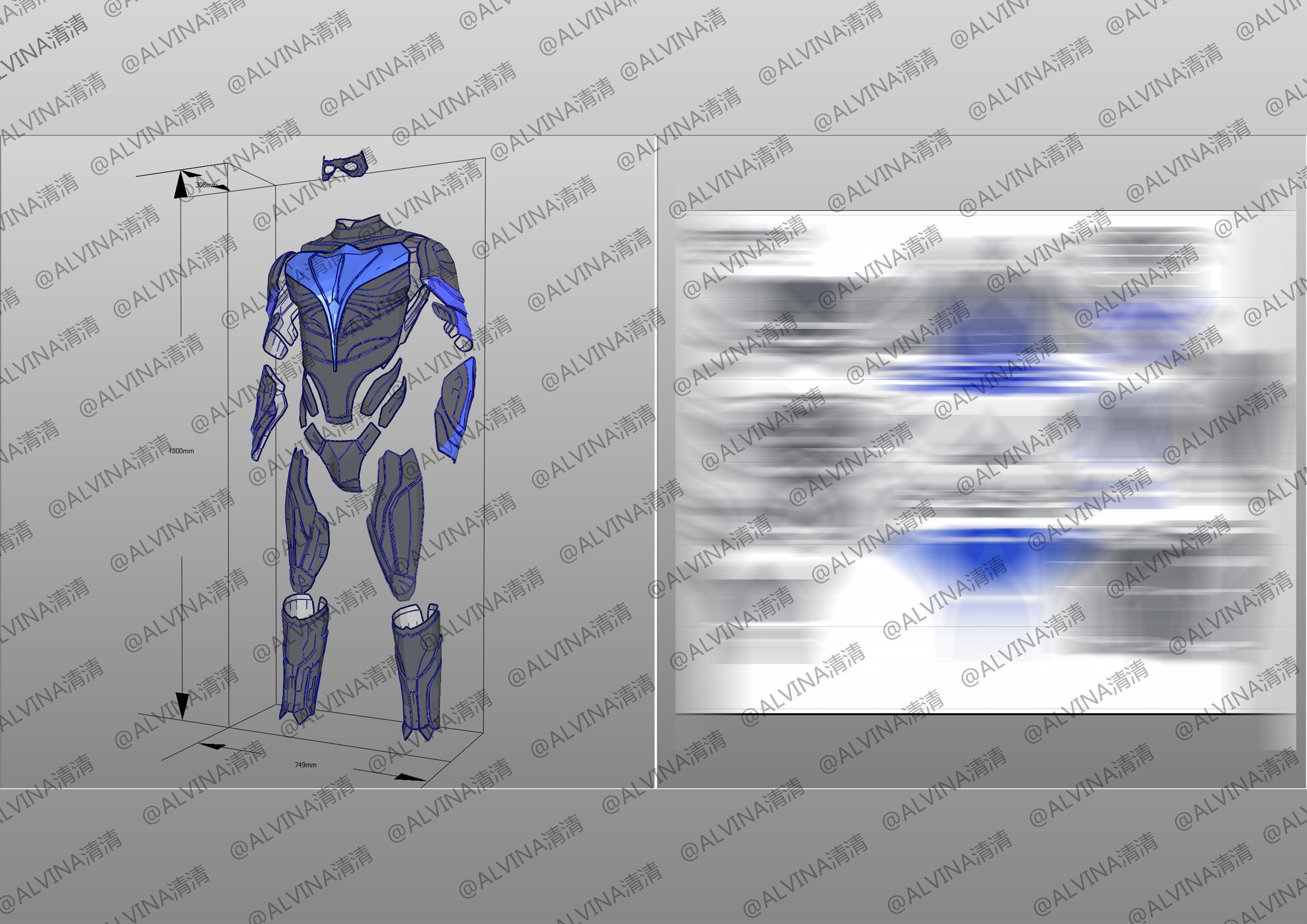 3D model Teen Titans Nightwing - Cosplay Pepakura Foam Full VR / AR ...