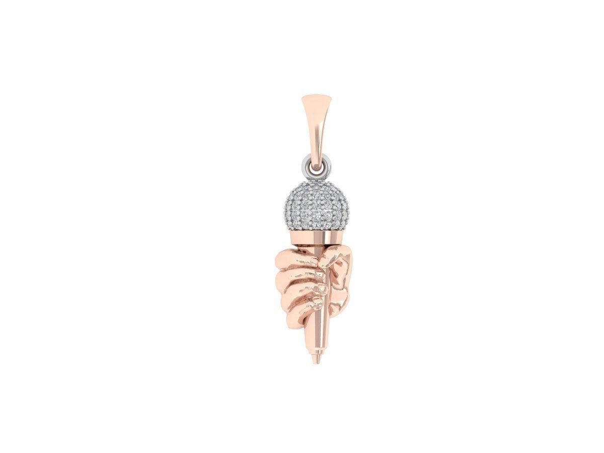 Lead Singer Microphone Pendant 3D model 3D printable | CGTrader