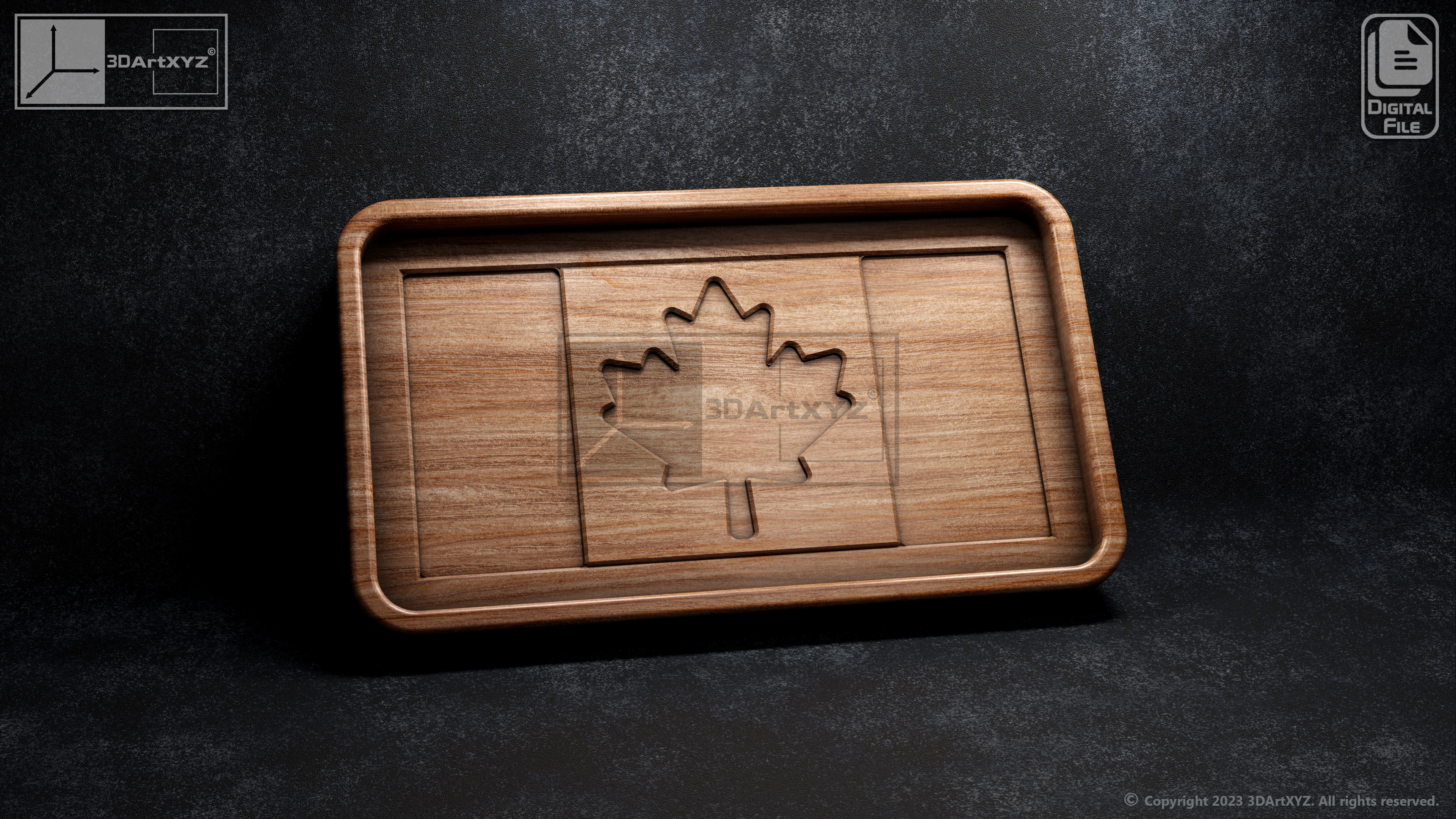 Canada Flag Trays Pack - CNC Files for Wood 3D model | CGTrader