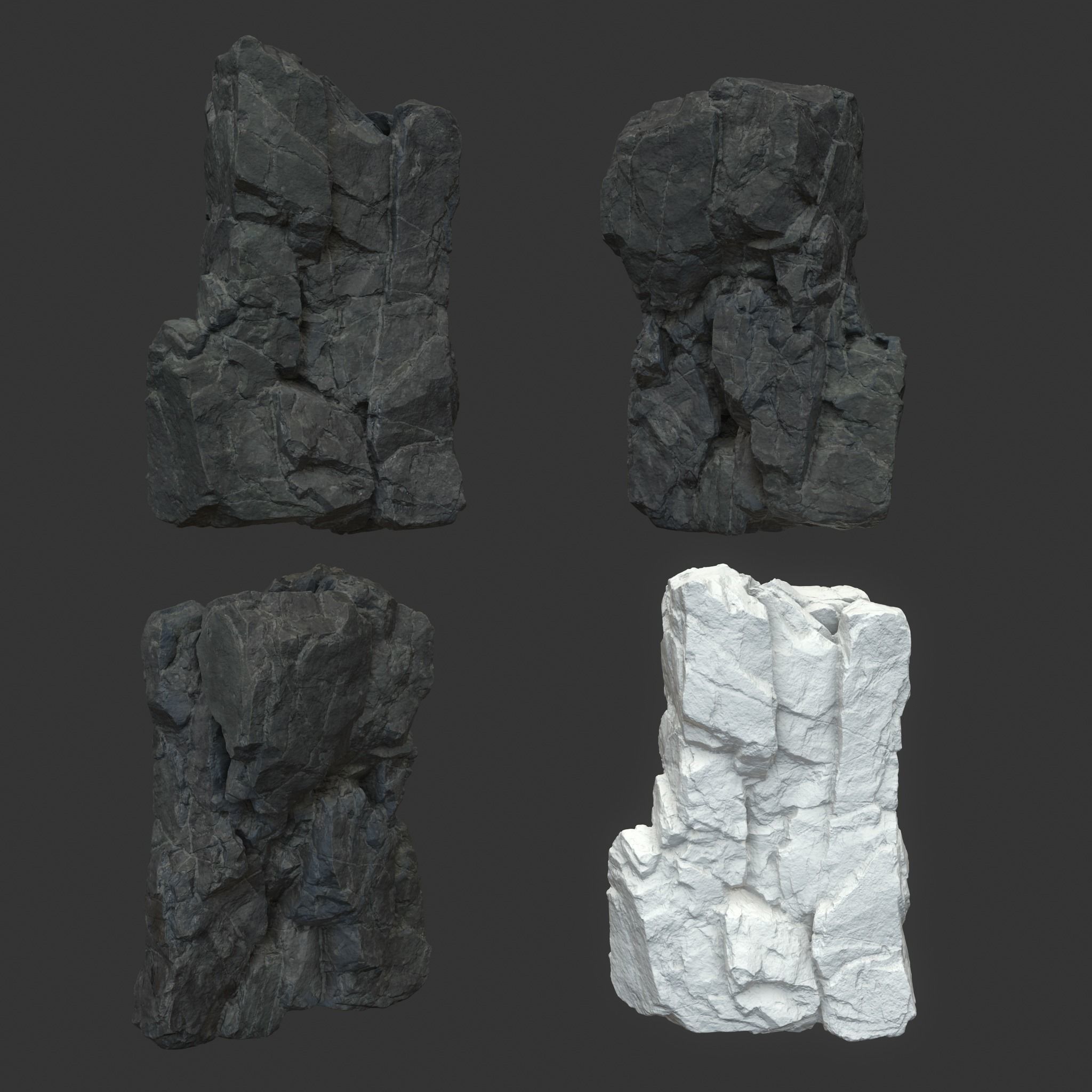 High poly Black Modular Rock 230706 3D model | CGTrader