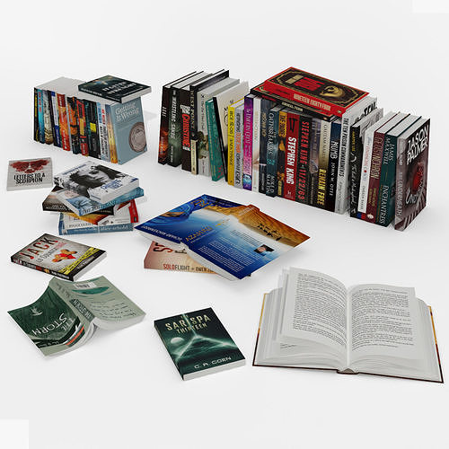 Collection of high quality models of books and pocketbooks 3D model ...