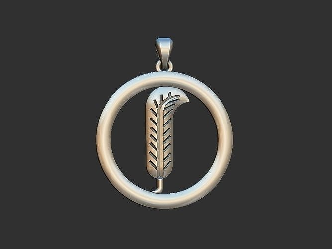 Led Zeppelin Feather Pendant 3D model 3D printable | CGTrader