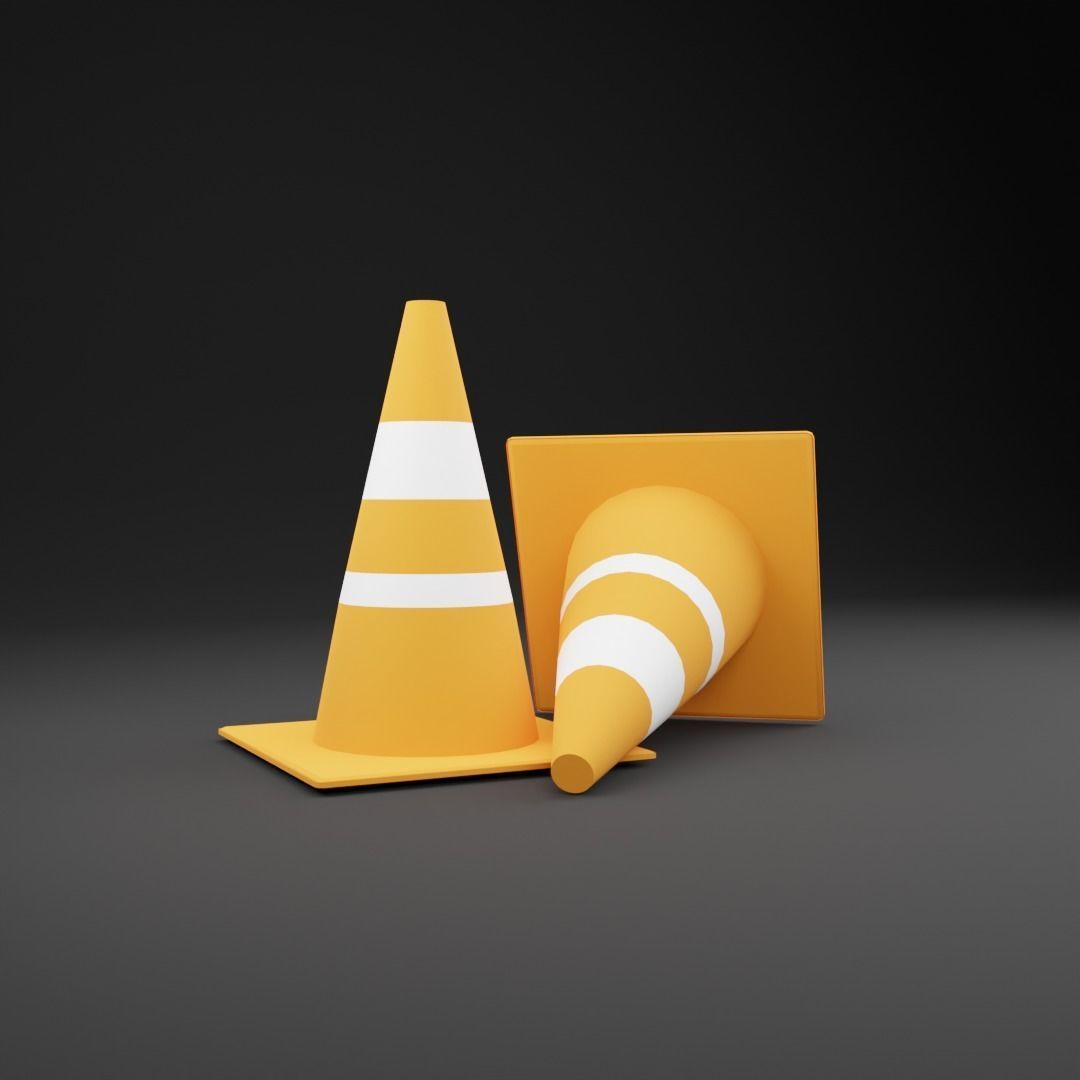 3D model Low poly traffic cone VR / AR / low-poly | CGTrader