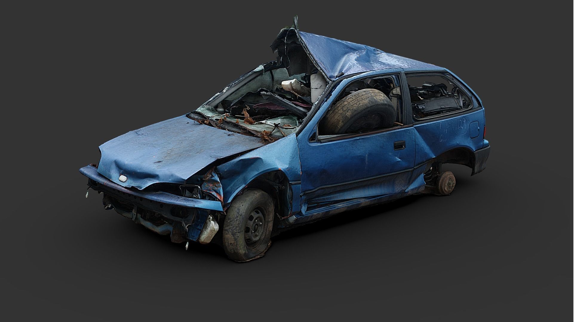 Destroyed Car 3D model | CGTrader