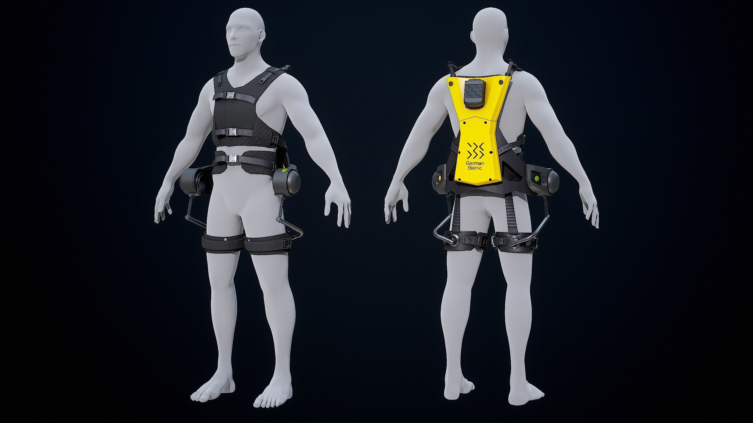 3D model Exoskeleton German Bionic Cray-X Yellow 2023 - PBR VR / AR ...