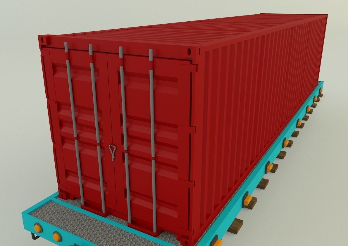 train container wagon 3D model | CGTrader