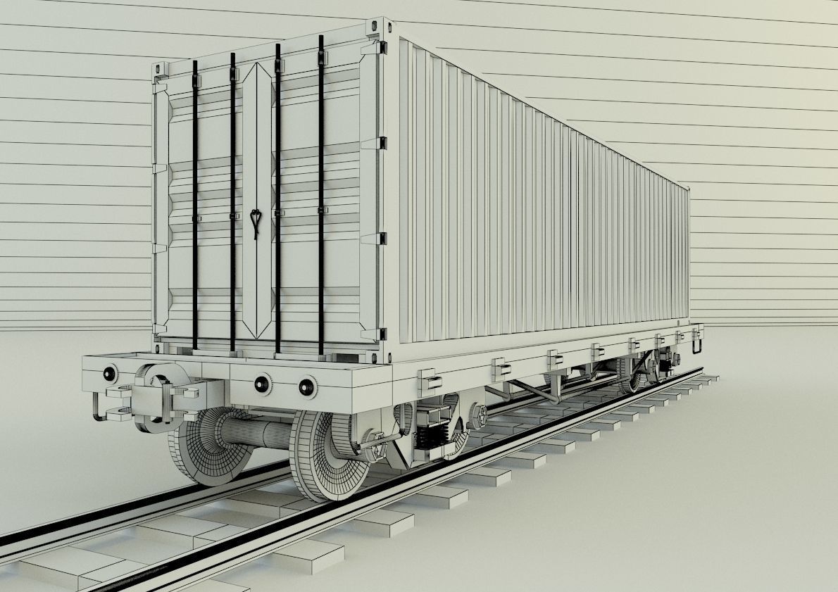 train container wagon 3D model | CGTrader