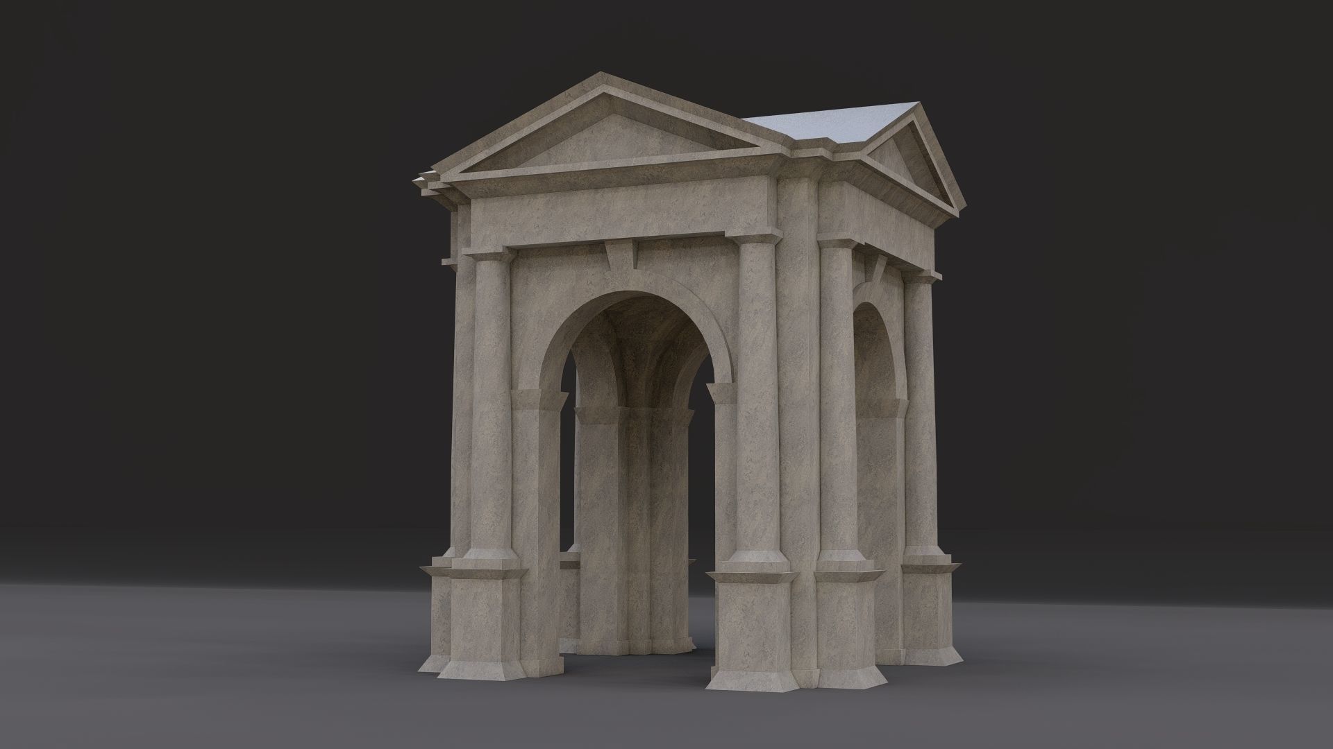3D model Arched portico in the mas Doric order with 3 4 columns VR / AR ...