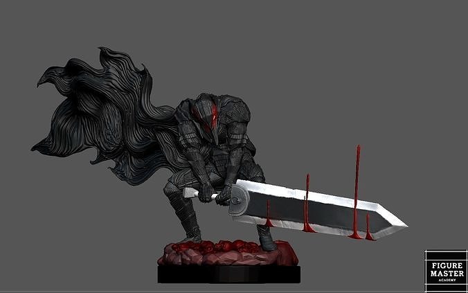 BERSERK GUTS SWING FANTASY ANIME SWORD CHARACTER 3D model 3D printable ...
