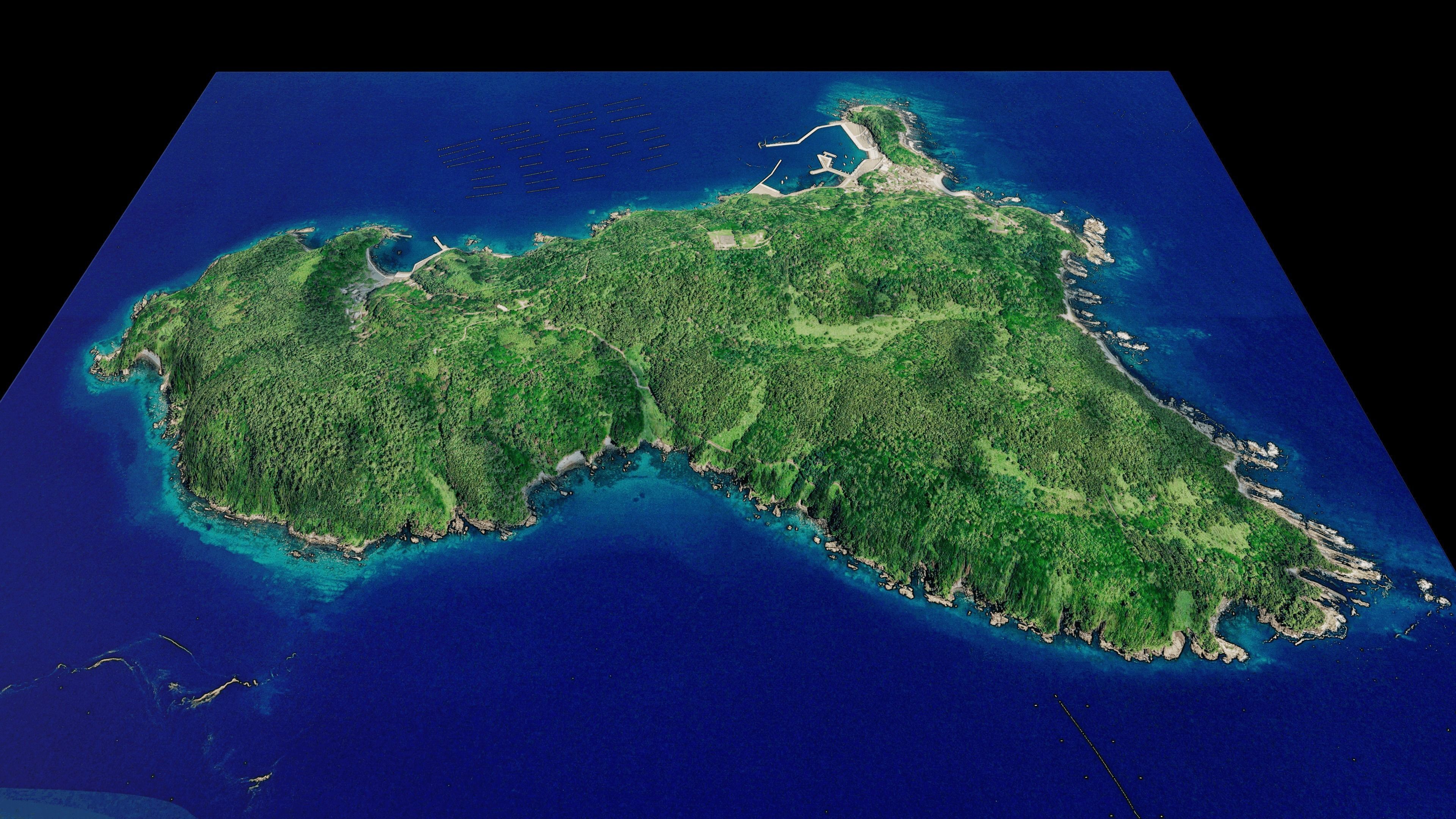 Tashirojima Island 3d Model Terrain 3D model | CGTrader