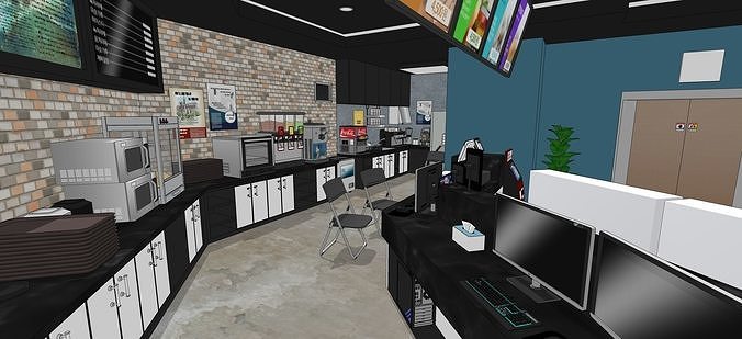 PC room 3D model | CGTrader