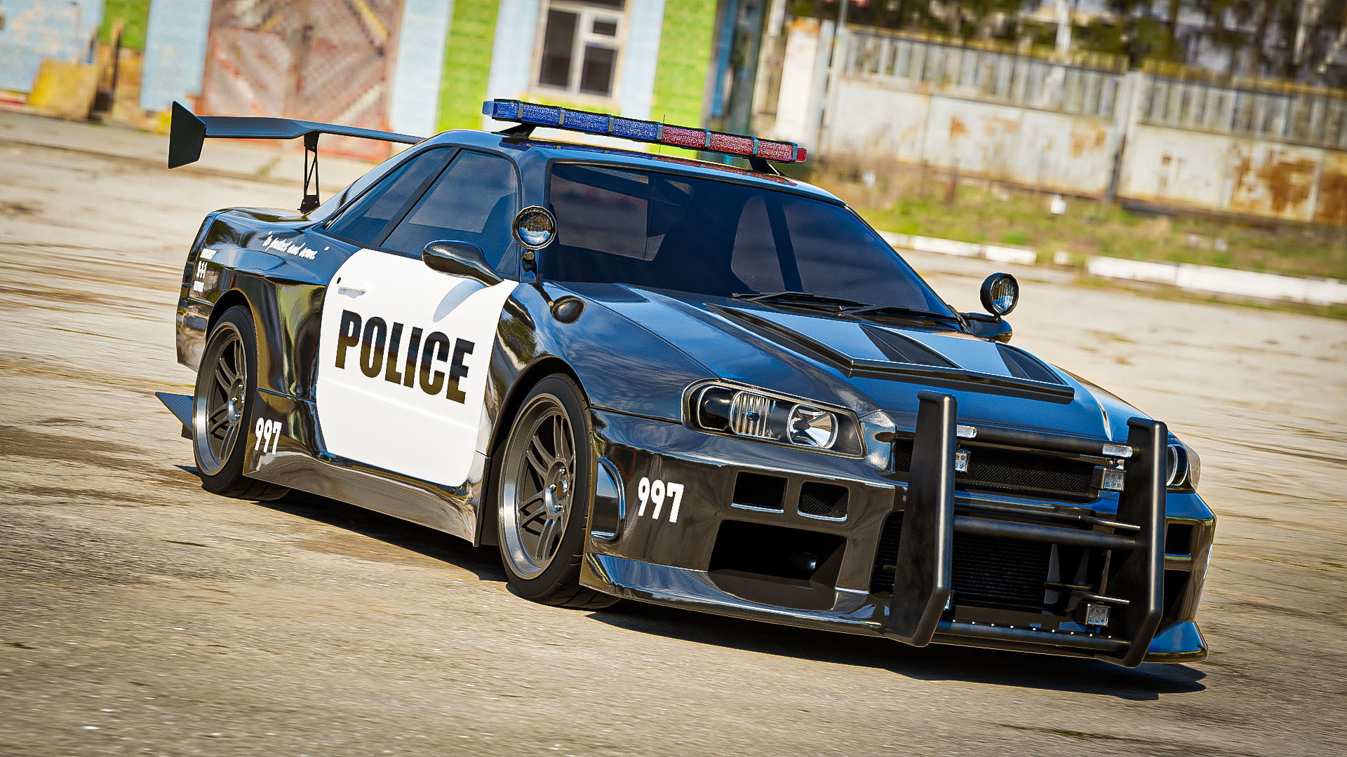 Nissan Skyline R34 Police Car 3D model | CGTrader