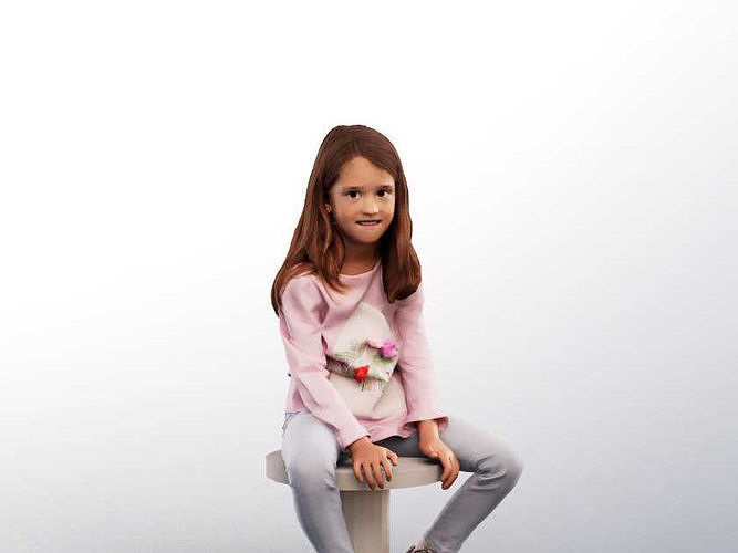 3D model Leonie 12339 - Sitting Young Girl VR / AR / low-poly | CGTrader
