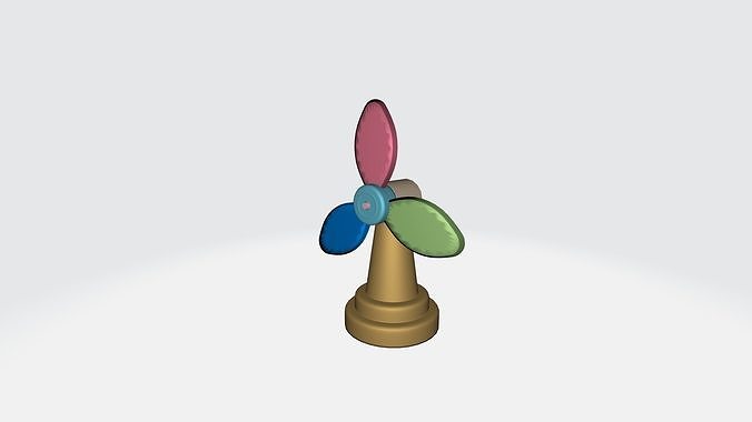 3D model CARTOON LOW POLLY FAN VR / AR / low-poly | CGTrader