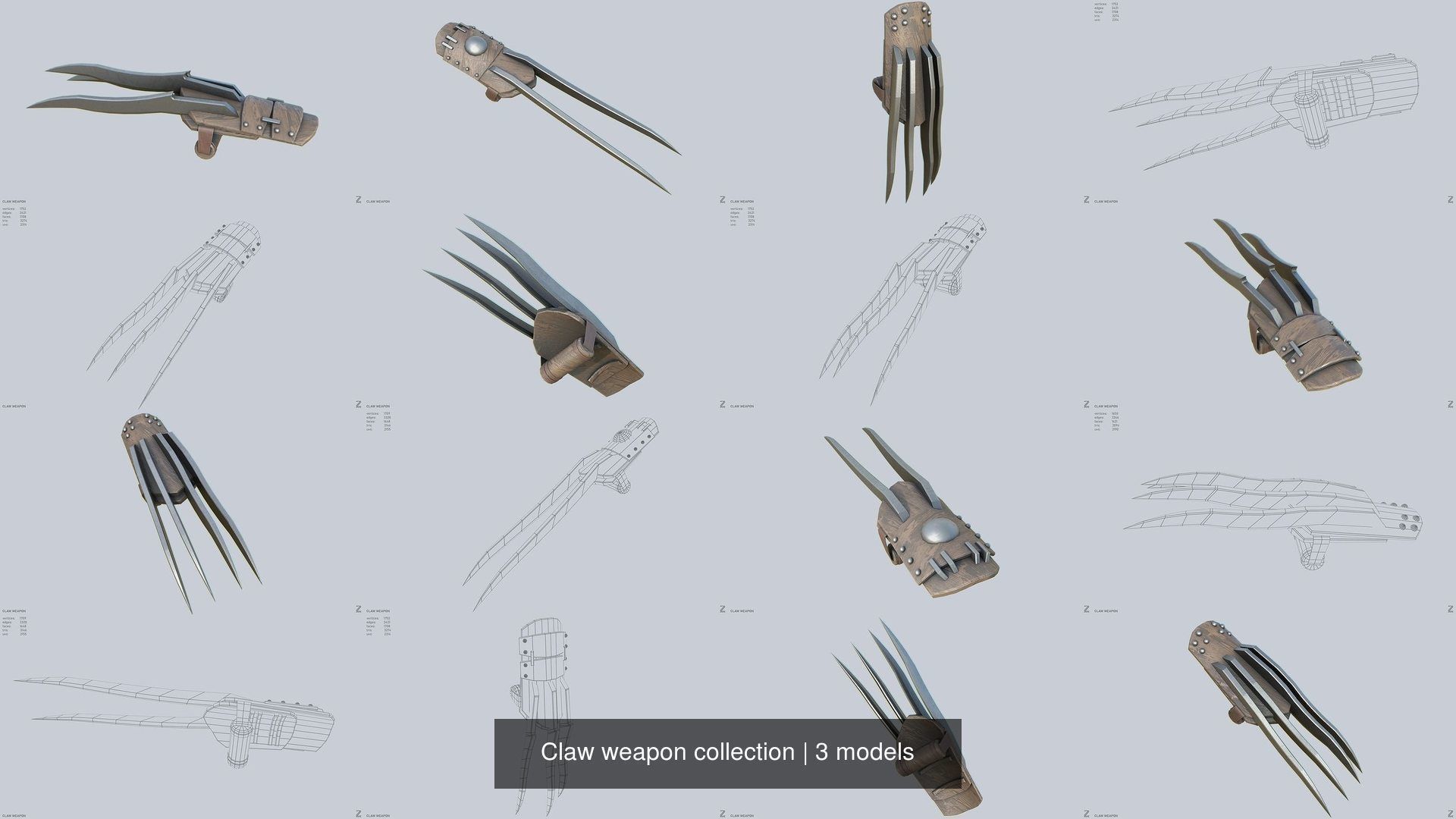 Claw weapon collection VR / AR / low-poly | CGTrader