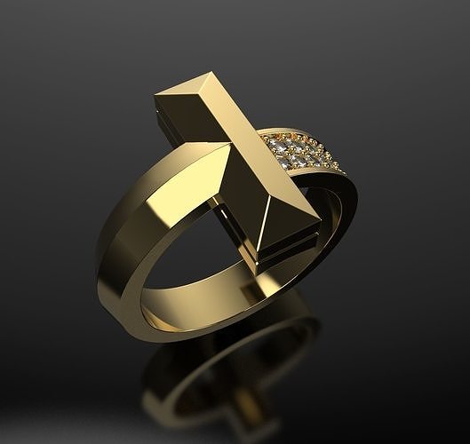 Ring T 3D model 3D printable | CGTrader