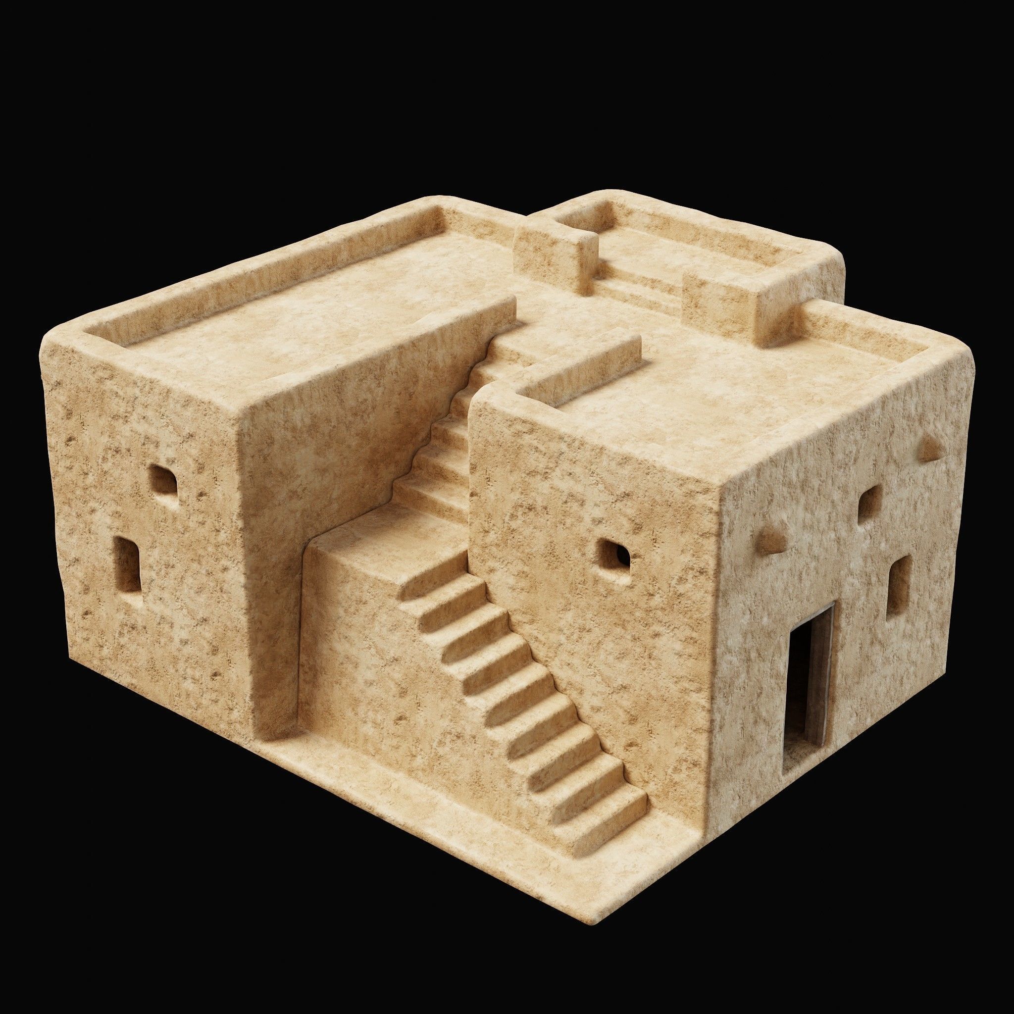 3D model ANCIENT GENERIC CLAY HOUSES BUILDING DESERT EGYPT AAA ...