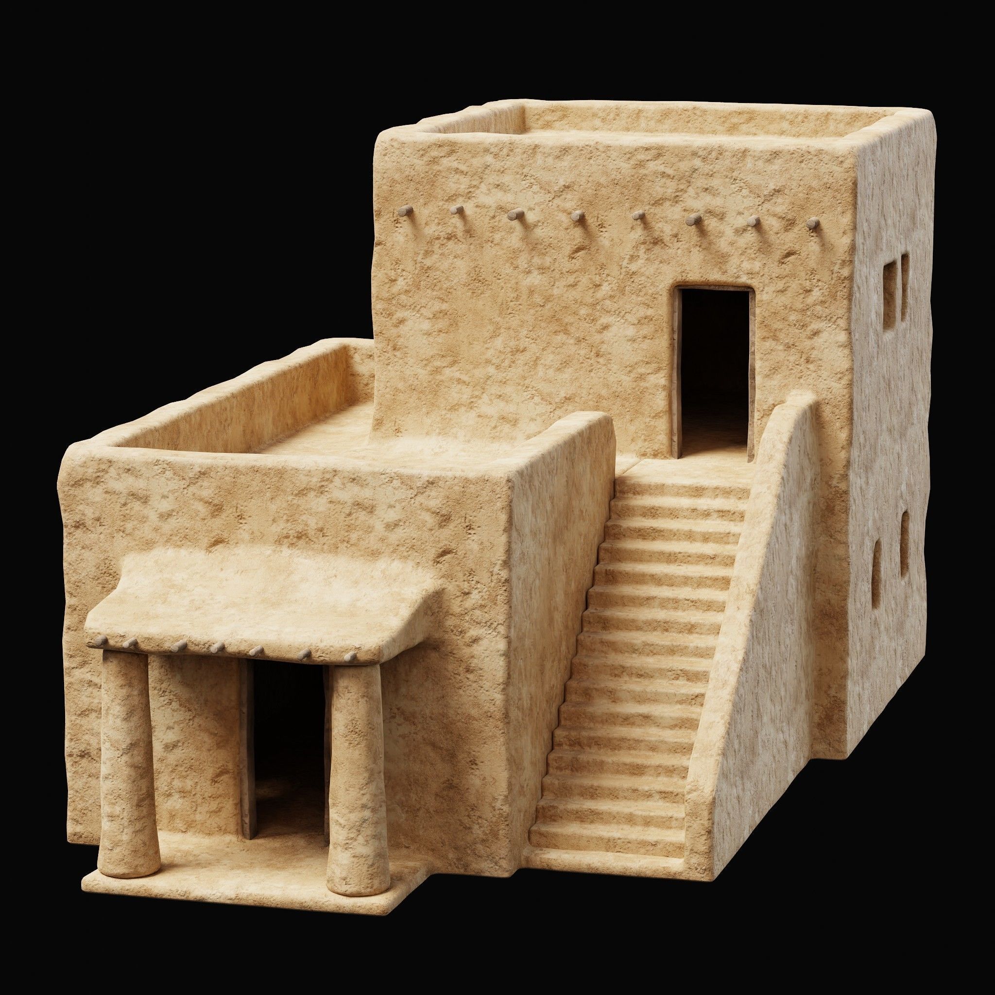 3D model ANCIENT GENERIC CLAY HOUSES BUILDING DESERT EGYPT AAA ...