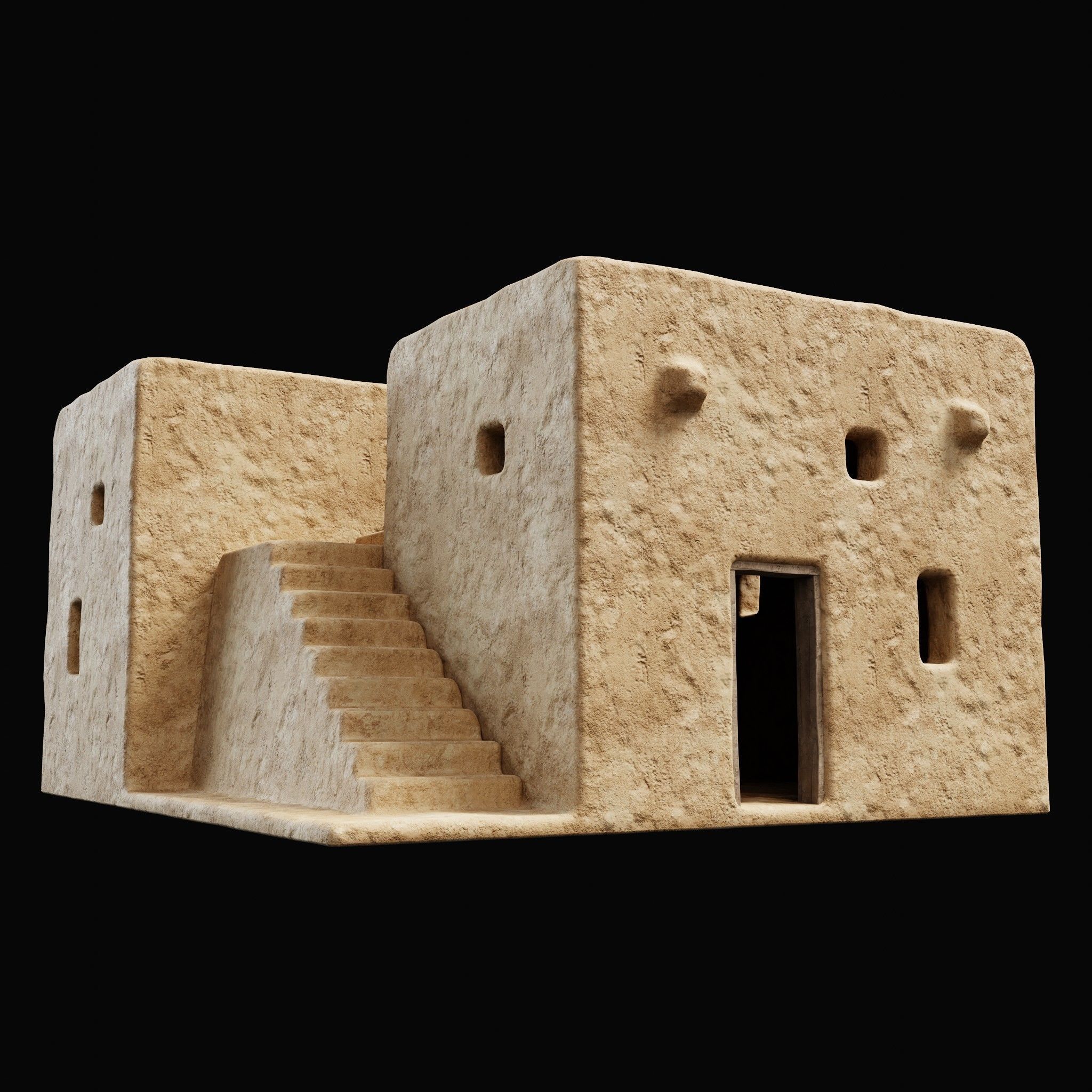 3D model ANCIENT GENERIC CLAY HOUSES BUILDING DESERT EGYPT AAA ...