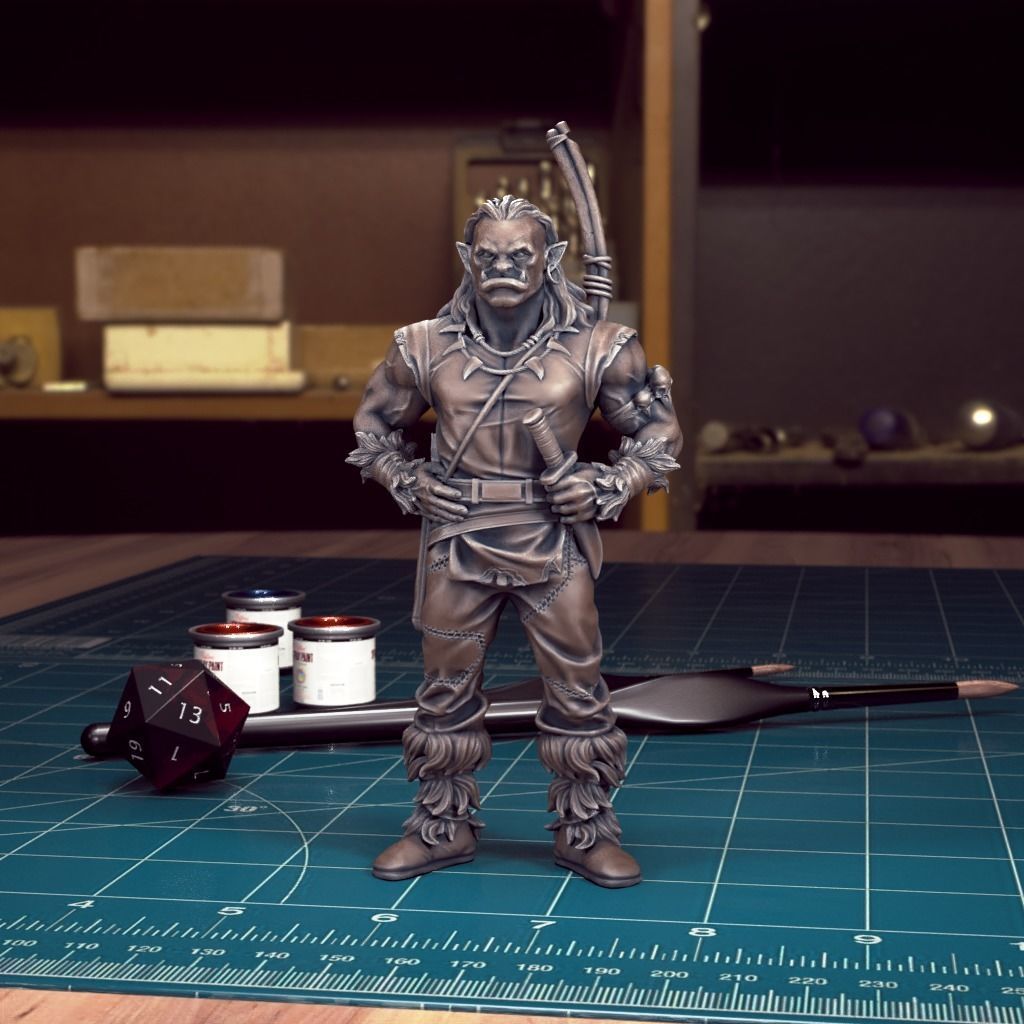 DnD Heroes - Orc Ranger Male - Pre-Supported 3D model 3D printable ...