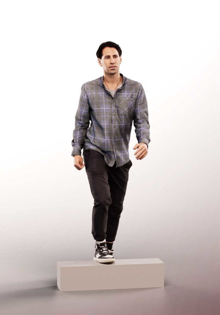 3D model Mick 13001 - Casual Man Walking Up Stairs VR / AR / low-poly ...
