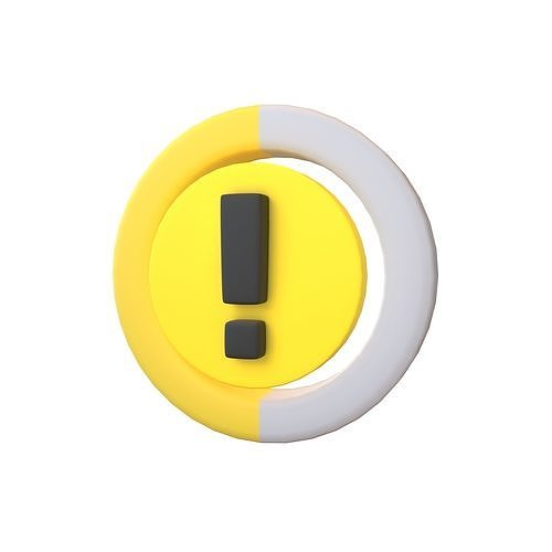 3D model Battery Circle with Exclamation Mark Symbol v1 002 VR / AR ...