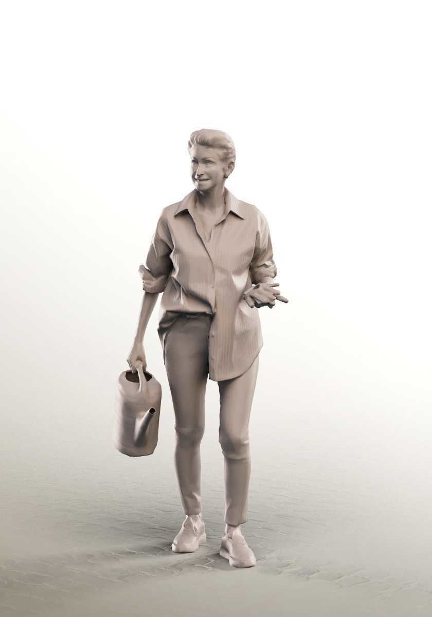 3D model Karin 13615 - Walking Woman With Gardening Tools VR / AR / low ...
