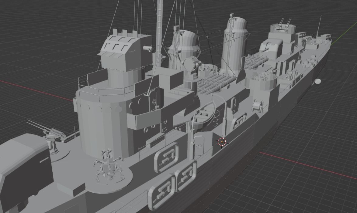 USS Fletcher Destroyer Warship WW2 3D model 3D printable | CGTrader