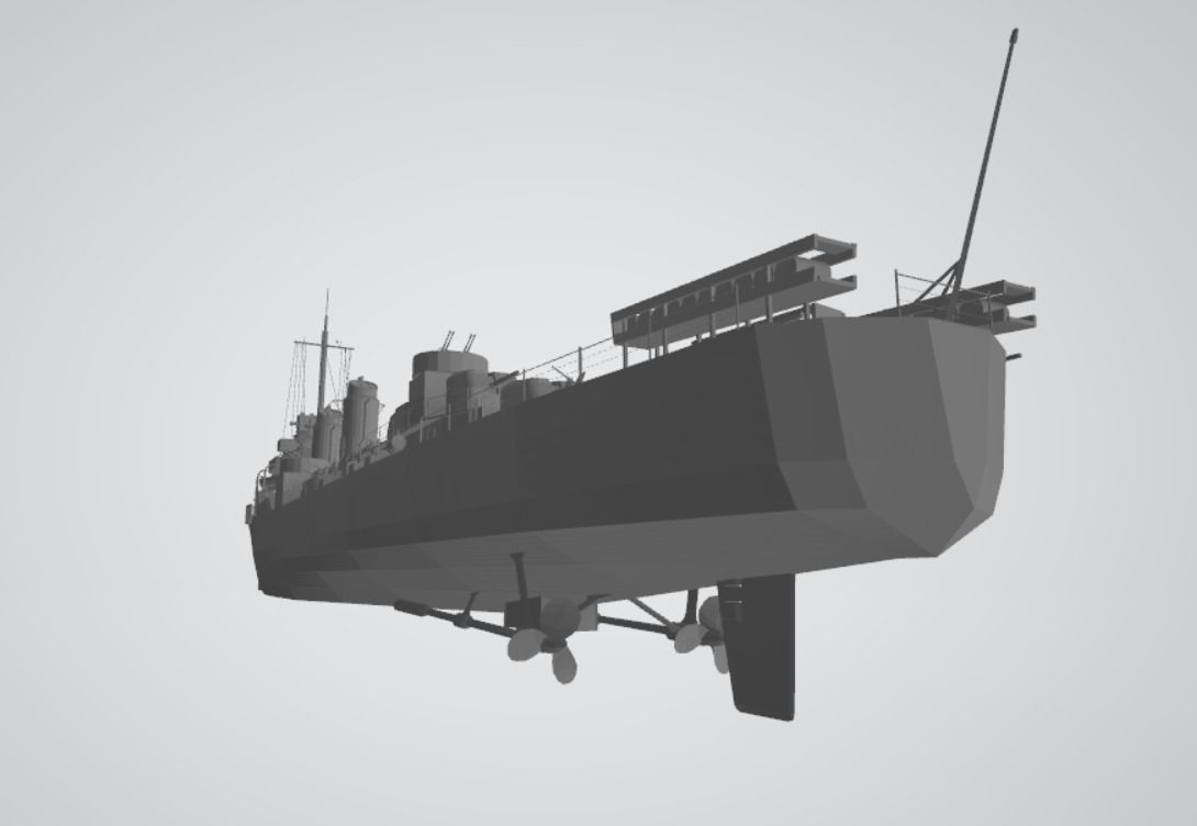 USS Fletcher Destroyer Warship WW2 3D model 3D printable | CGTrader