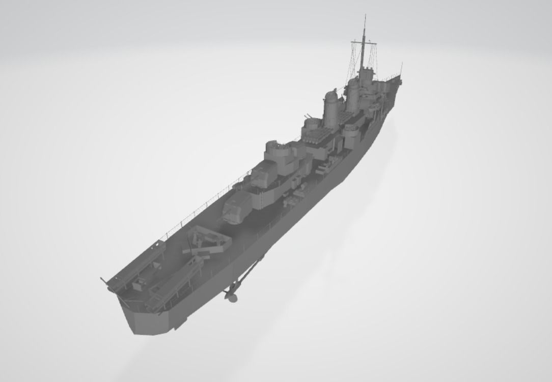 USS Fletcher Destroyer Warship WW2 3D model 3D printable | CGTrader
