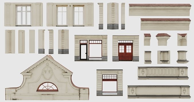 3D model Modular building collection VR / AR / low-poly | CGTrader