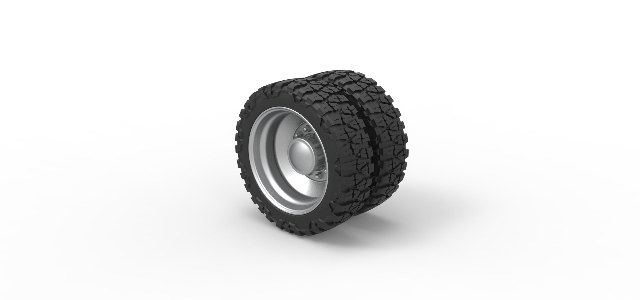 Diecast Rear semi wheel for pickup V2 Scale 1 to 25 3D model 3D ...