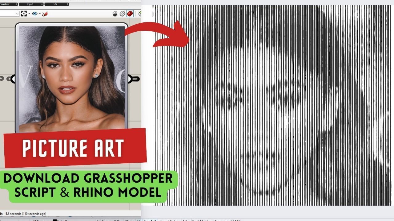 Parametric Picture Art Grasshopper Script Rhino Download 3D model ...