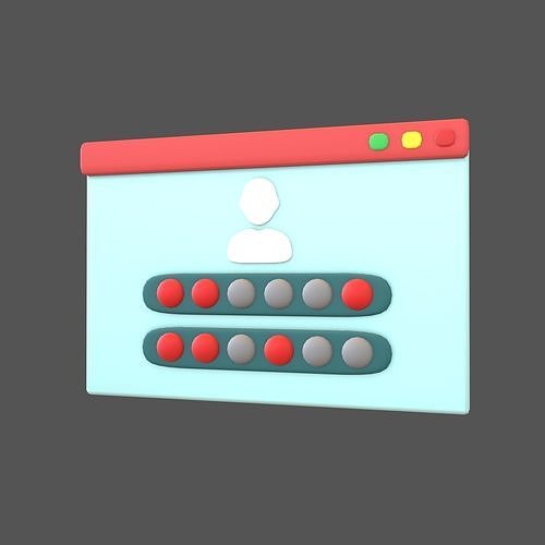 3D model Website Login Incorrect Password Icon v1 004 VR / AR / low ...