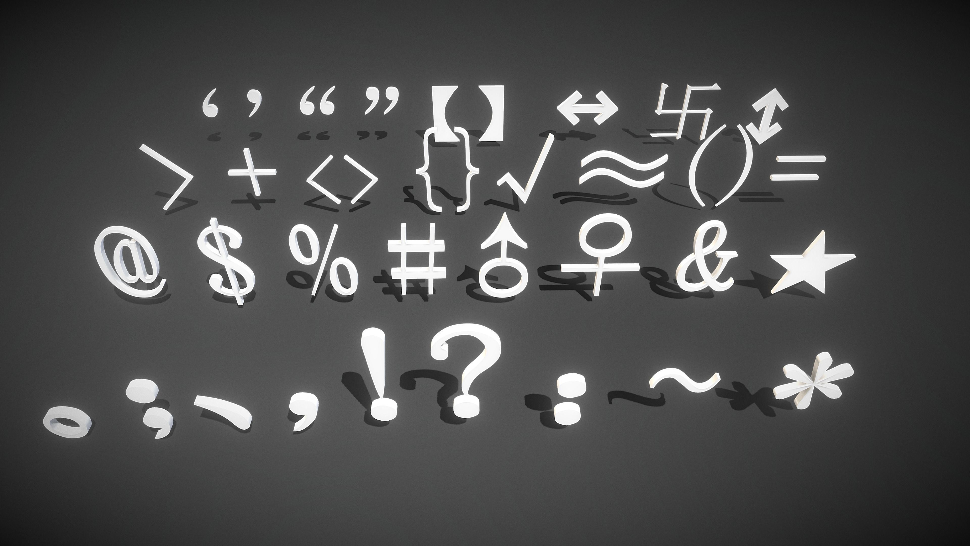 3D model Symbols VR / AR / low-poly | CGTrader