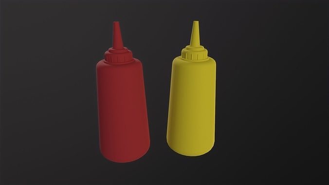 3D model Ketchup and mustard bottles 3D Model VR / AR / low-poly | CGTrader