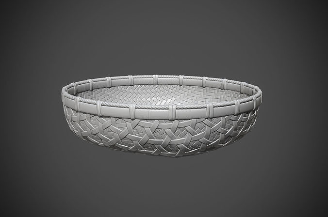 bamboo weaving art basket high model 3D model 3D printable | CGTrader