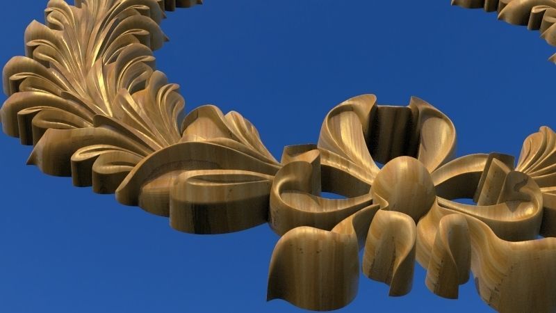 3d modeling------- Ornament of a plant branch ---------STL file 3D ...