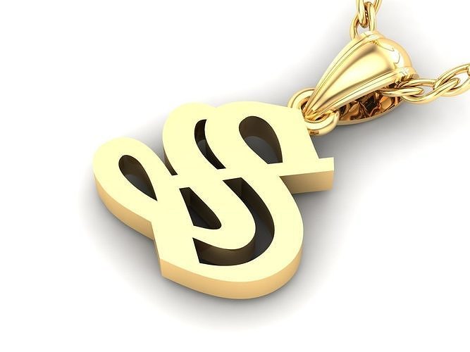 Letter S Pendant Version 6 3D model 3D printable | CGTrader