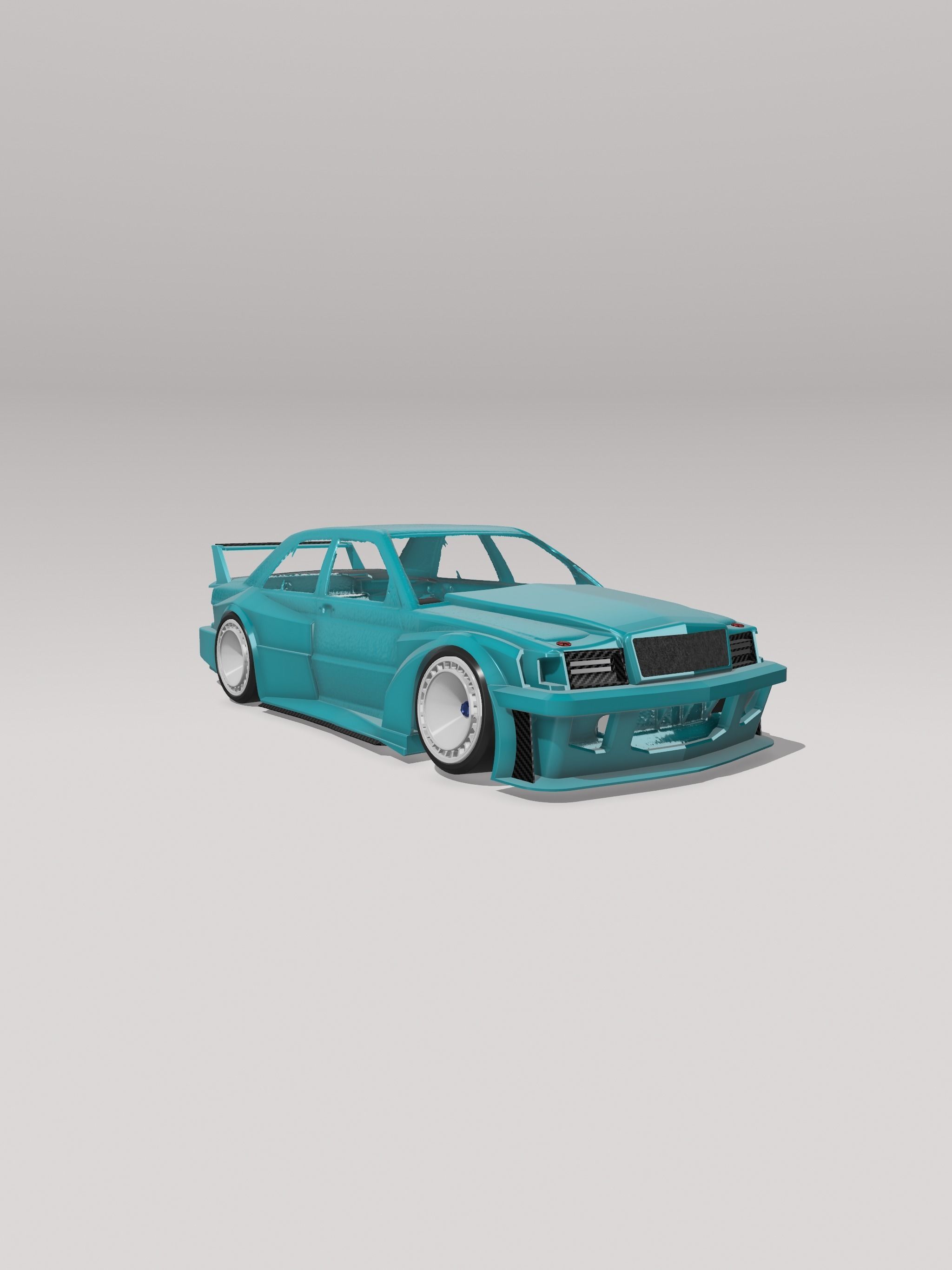 Mercedes 190e EVO2 KYZA Wide Body kit 2 versions 3D model 3D printable ...