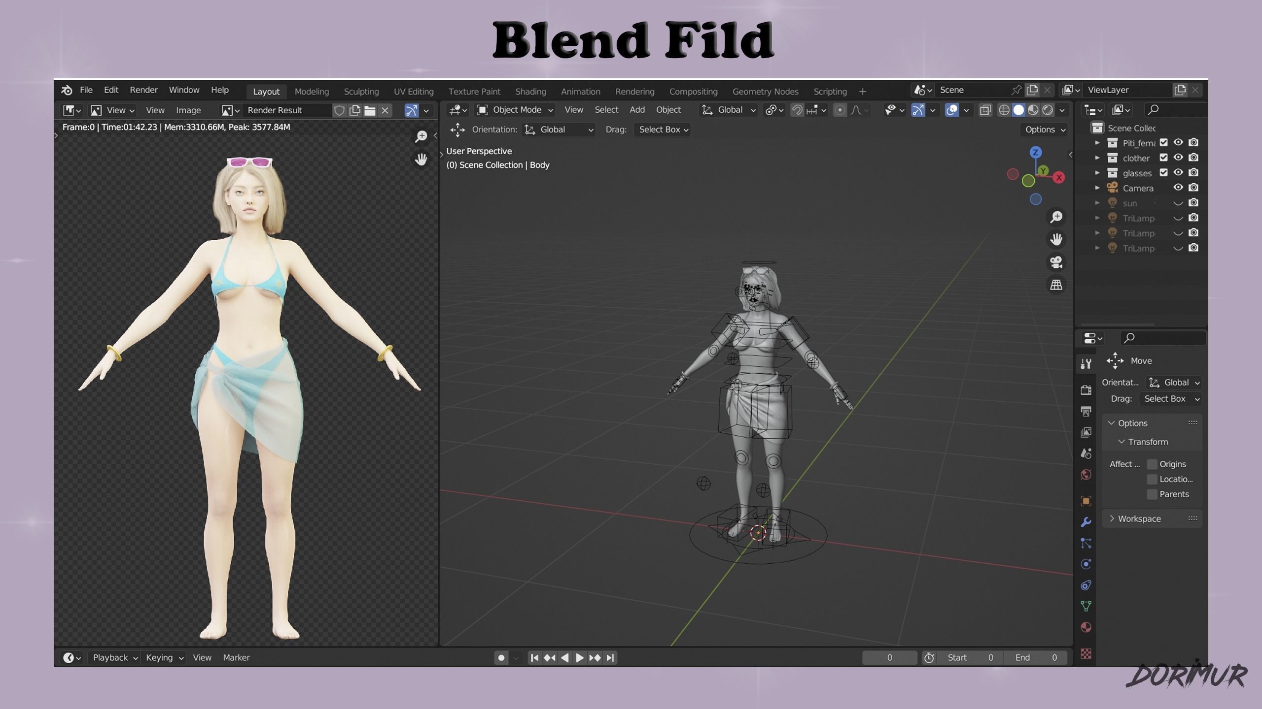 3D model Sunny Piti - Beach girl - Game Ready Low-poly 3D model VR / AR ...