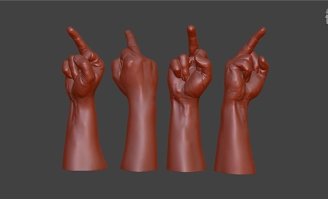 hand middle finger 3D model 3D printable | CGTrader