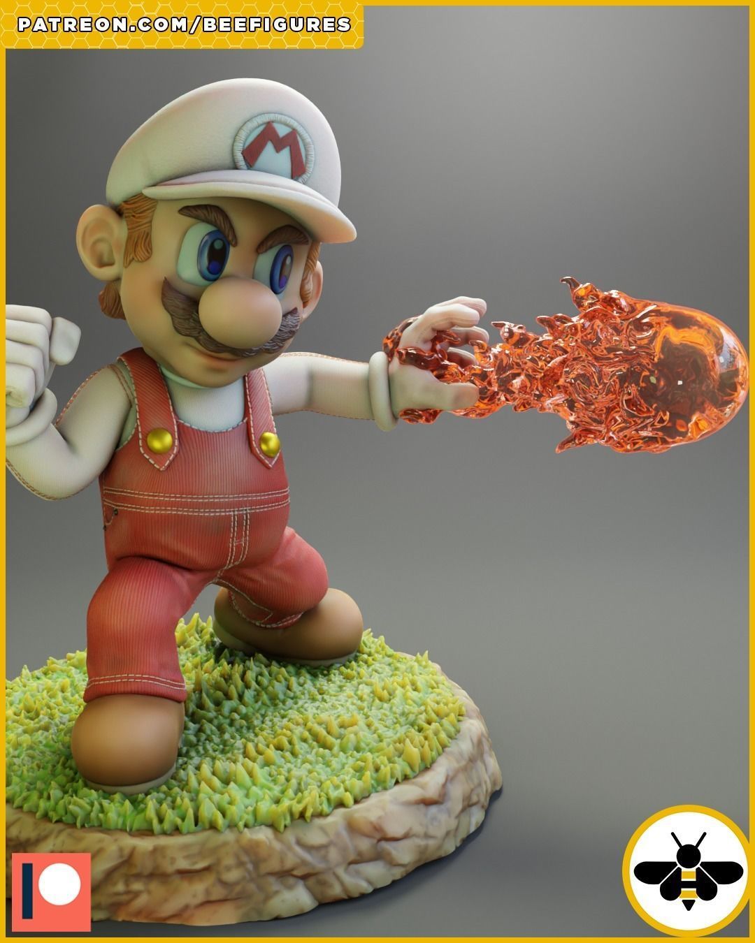 SUPER MARIO - FIRE MARIO - FAN ART 3D model | CGTrader