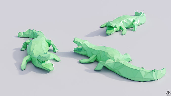 Lowpoly Crocodile 001 3D model | CGTrader