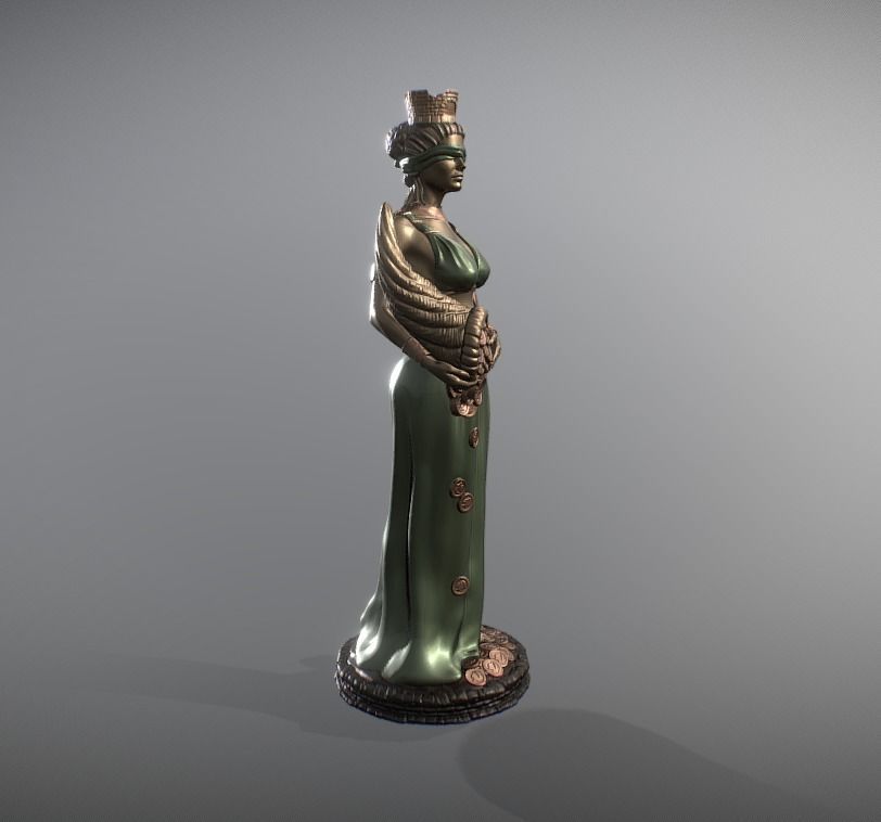 The goddess of fortune Tyche 3D model 3D printable | CGTrader