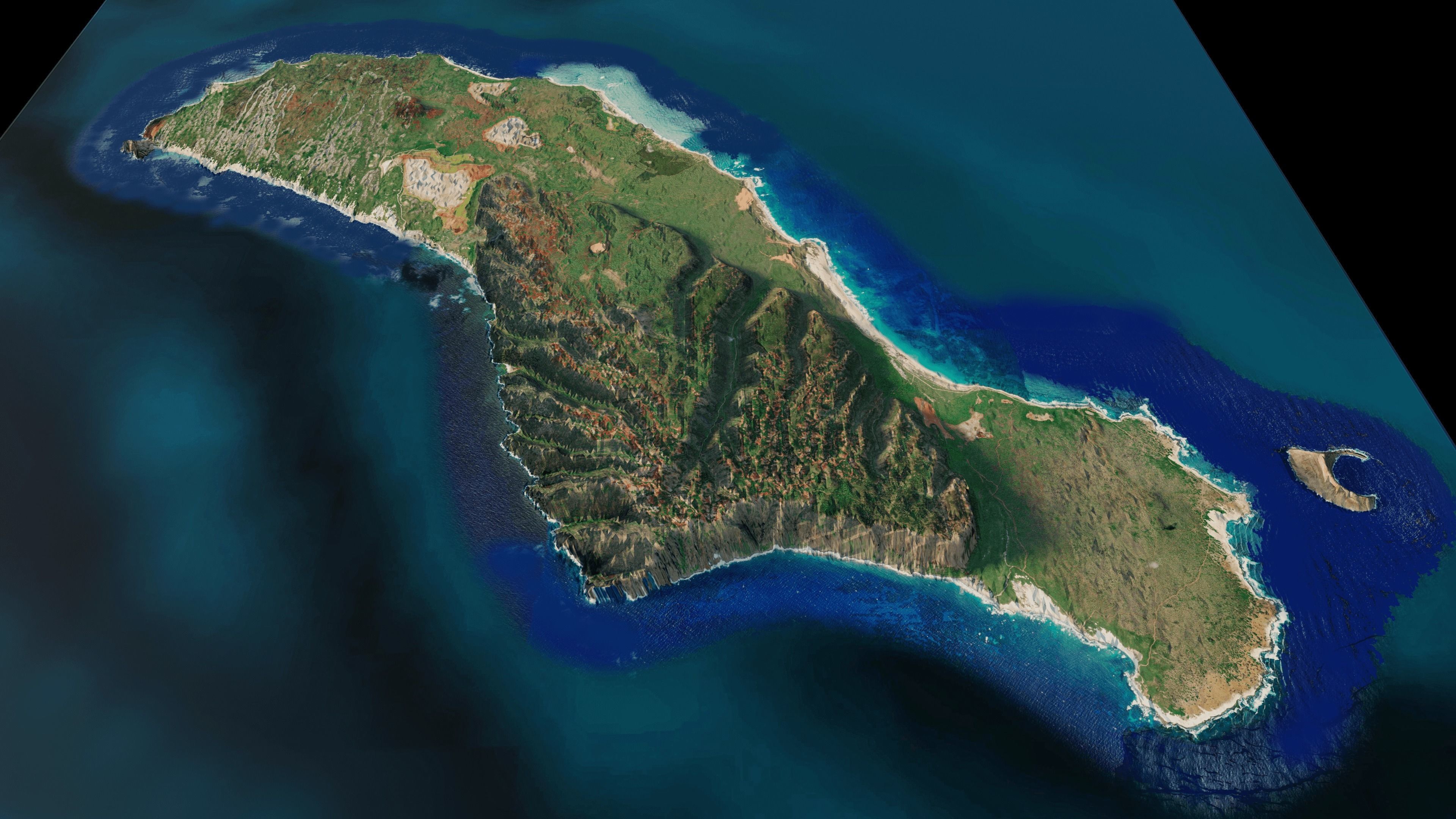 Niihau island 3d model terrain 3D model | CGTrader