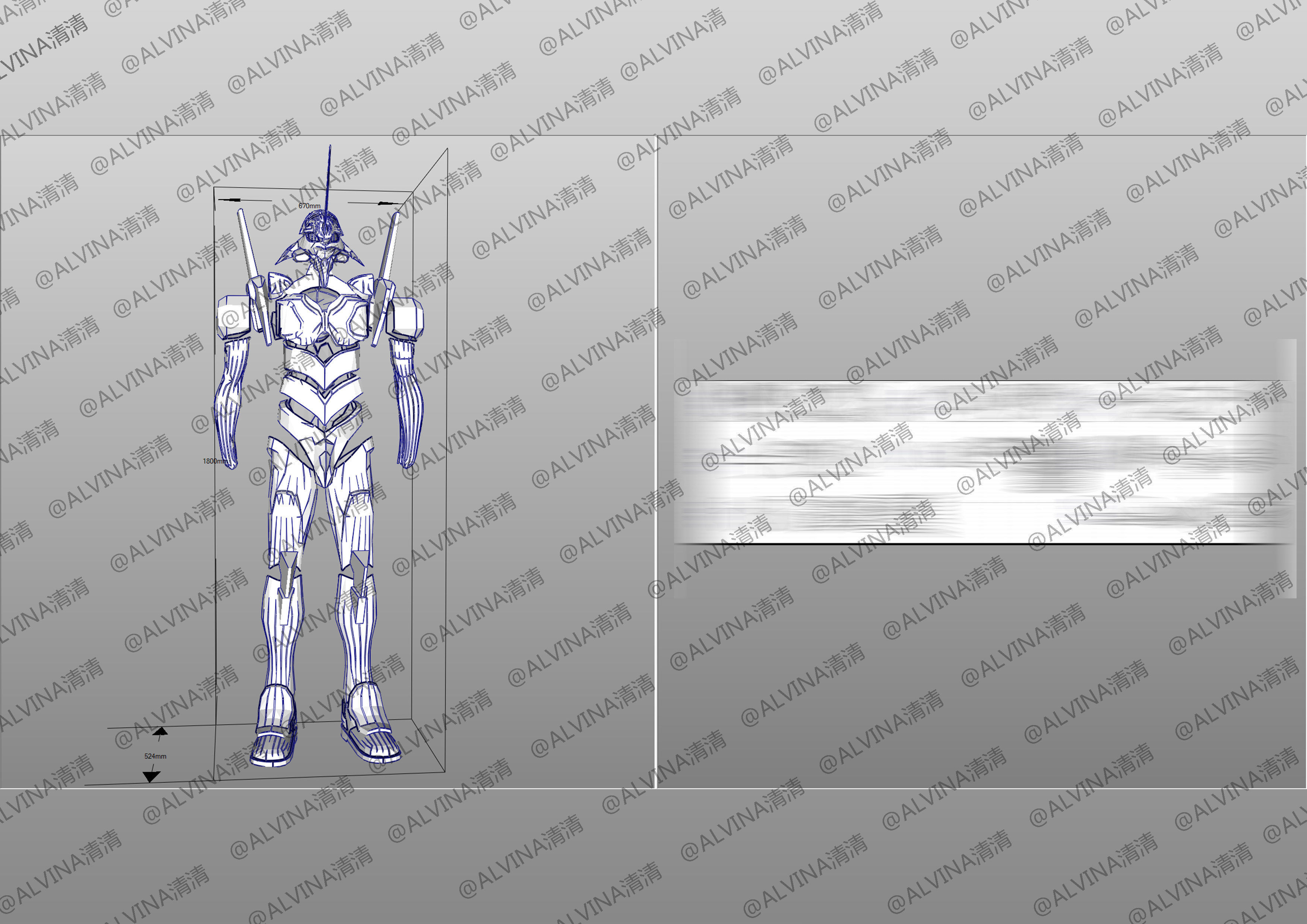 3D model Eva 01 Armadura Evangelion - Cosplay Pepakura Foam Template VR ...