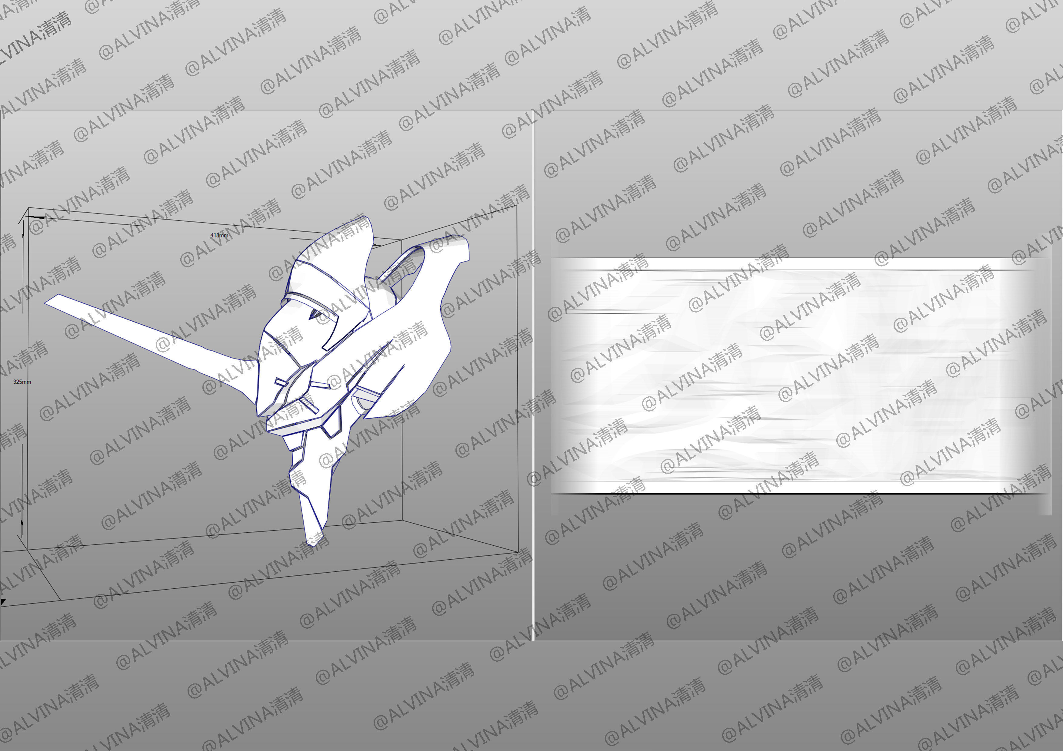 3D model Eva 01 Armadura Evangelion - Cosplay Pepakura Foam Template VR ...